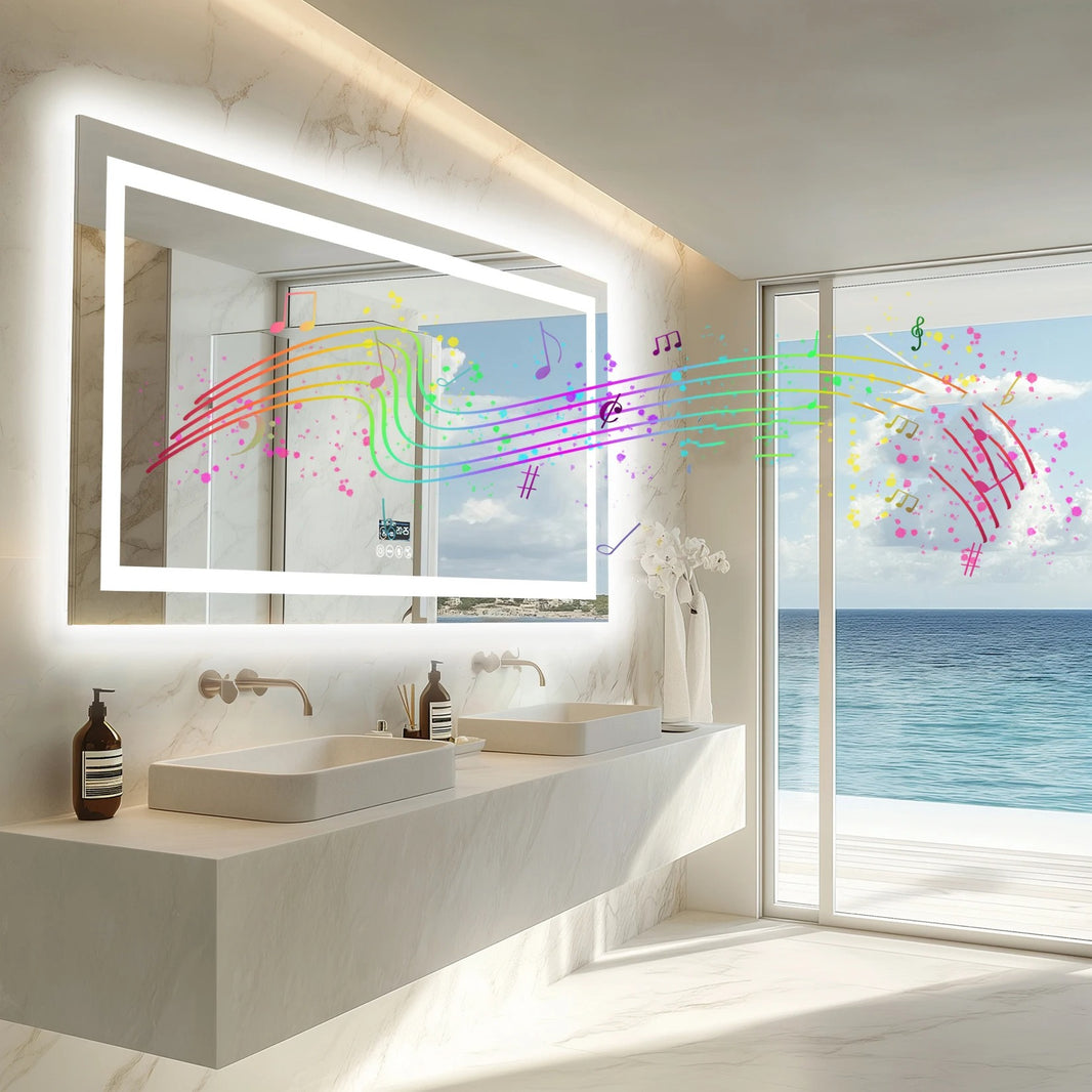 Smart LED Bathroom Mirror with Bluetooth Speaker – LED Mirror World AU